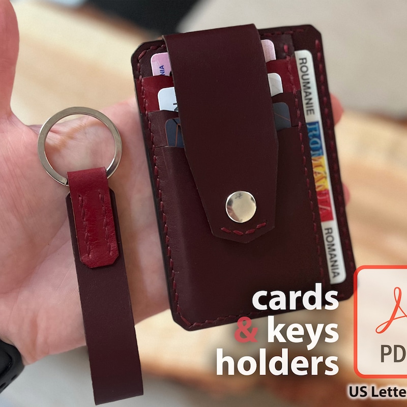 Leather Credit Card Holder With Strap - Etsy