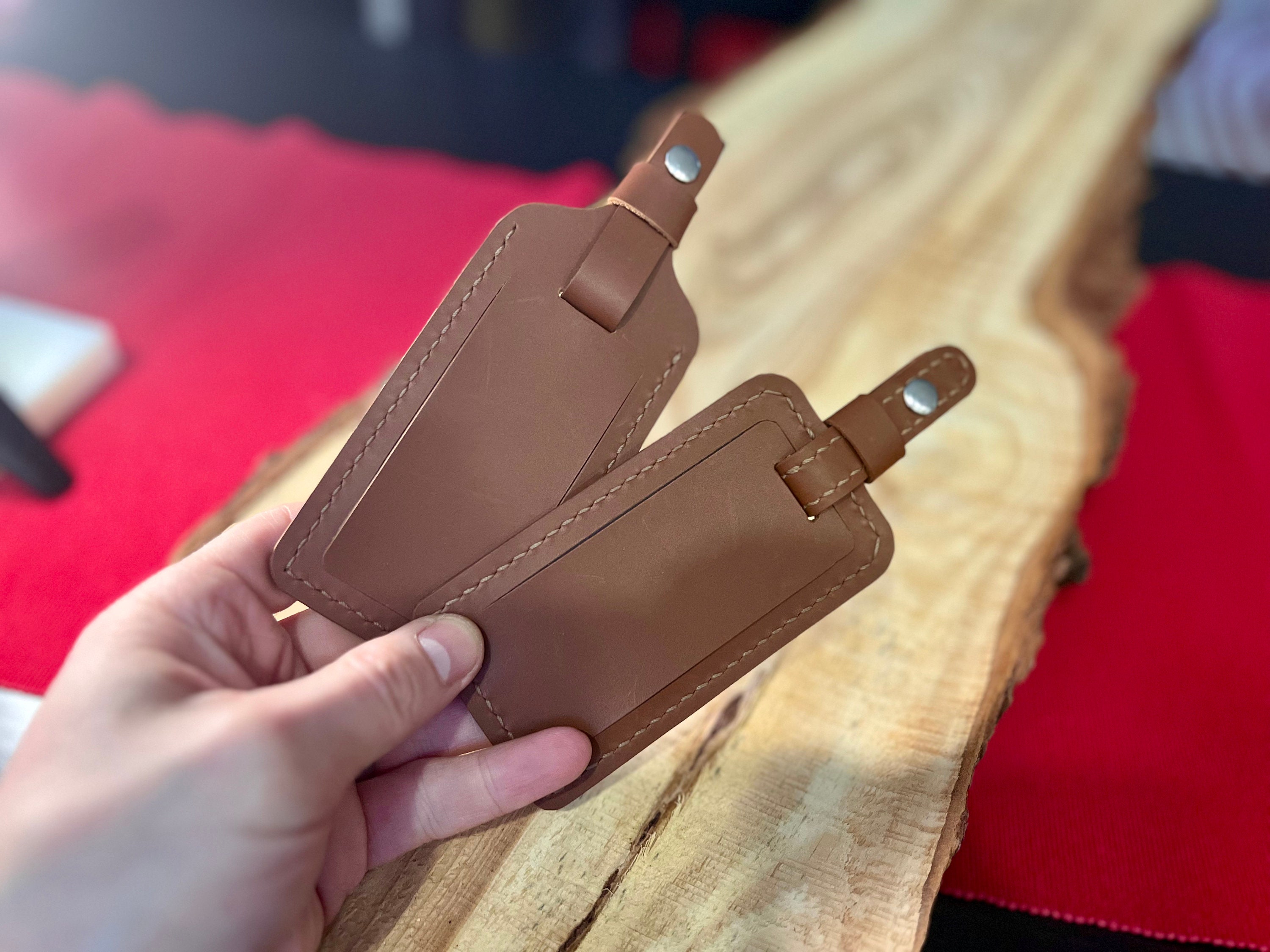 Leather Luggage Tag Pack PDF Pattern, Simple and Stylish Leather Bag ...