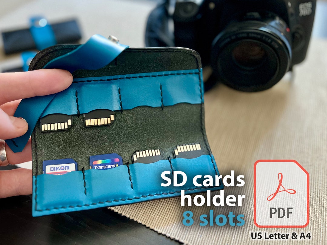 Elegant Leather Case PDF Pattern, Stylish 8 SD Cards Slots Holder, Keep ...