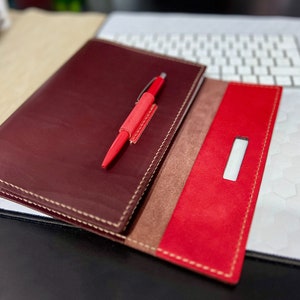 A5 Leather Notebook Cover Pattern V2 With Clip Pen Holder DIY Notebook ...