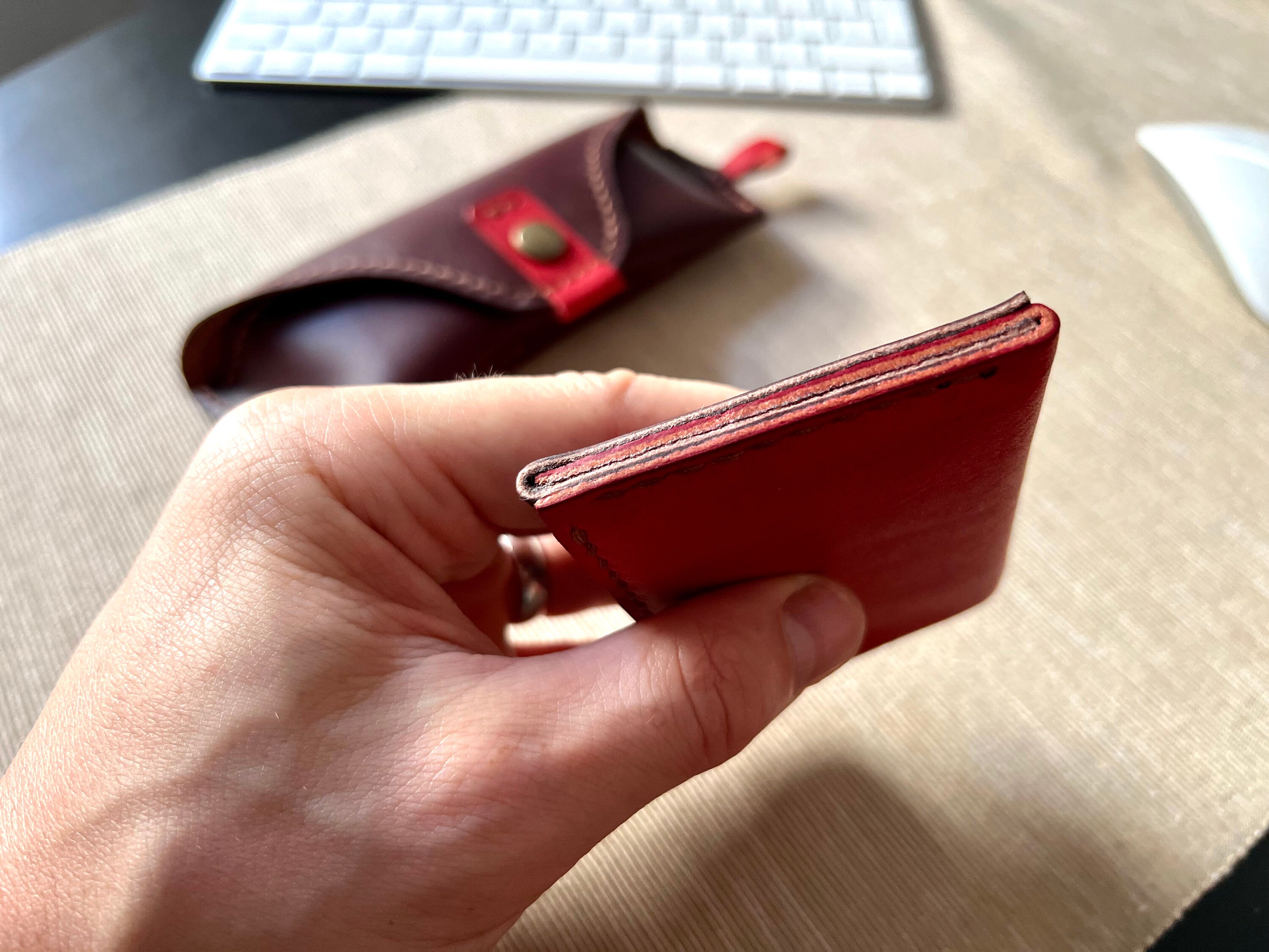 Leather Two Sides Wallet Pattern Card Holder Template DIY Slim Wallet ...