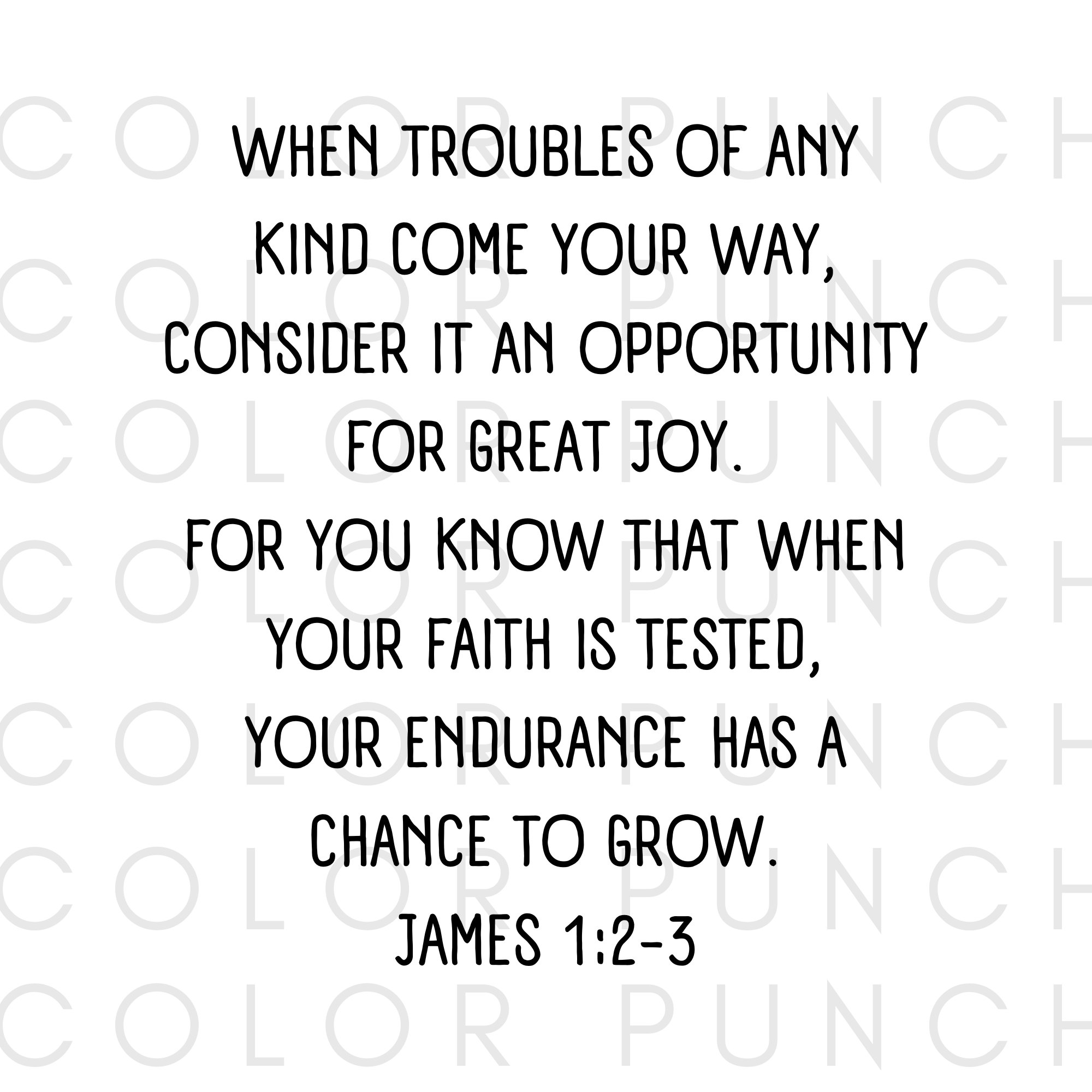 James 1:2-3 Bible Verse SVG File James 1 2 3 PNG File - Etsy