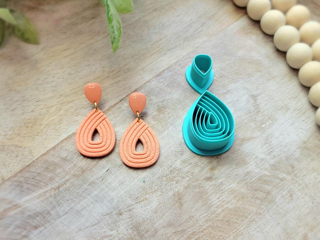 Teardrop Polymer Clay Cutters, Embossed Cutter, Teardrop Cutters, Boho ...