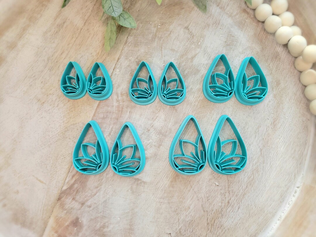 Teardrop Flowerspolymer Clay Cutters Mirrored Embossed Teardrop Cutter ...