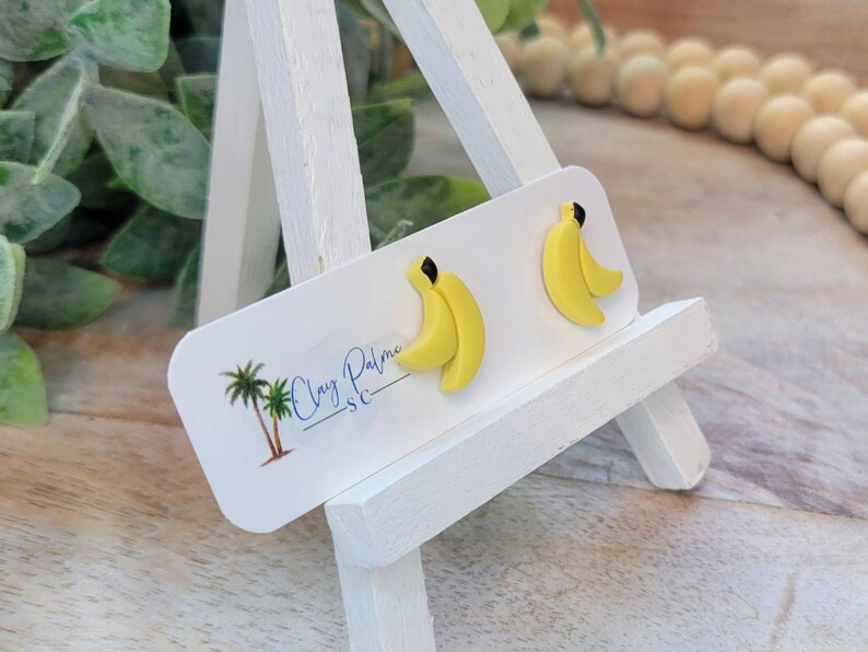 Banana Earrings: Polymer Clay Fruit Earrings, Hypoallergenic Summer ...
