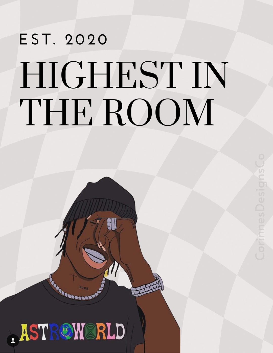 Travis Scott Highest in the Room Wall Art Poster - Etsy