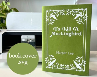 Book Cover SVG and Spine Decoration Cricut HTV File for Bookbinding ...