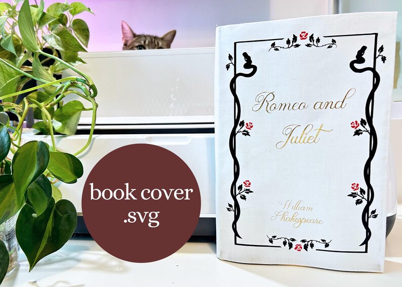 Book Cover SVG Snakes and Roses, Vinyl Cricut/silhouette Design ...