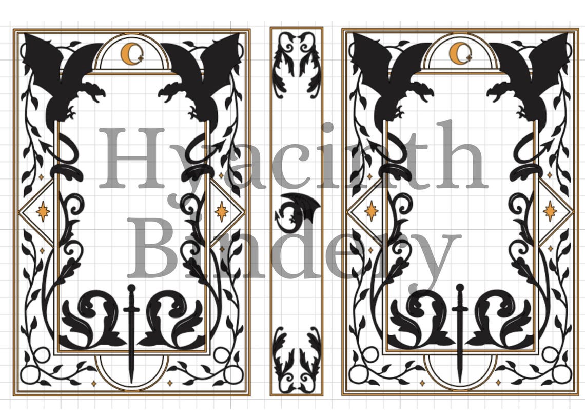 Fantasy Dragons Book Cover and Spine SVG - Cricut HTV File for ...