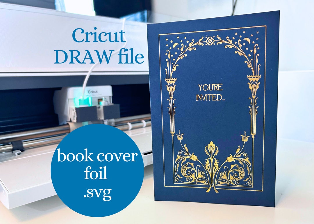 Vintage Book Cover Decoration - Cricut DRAW File for Pen or Foil - Card ...