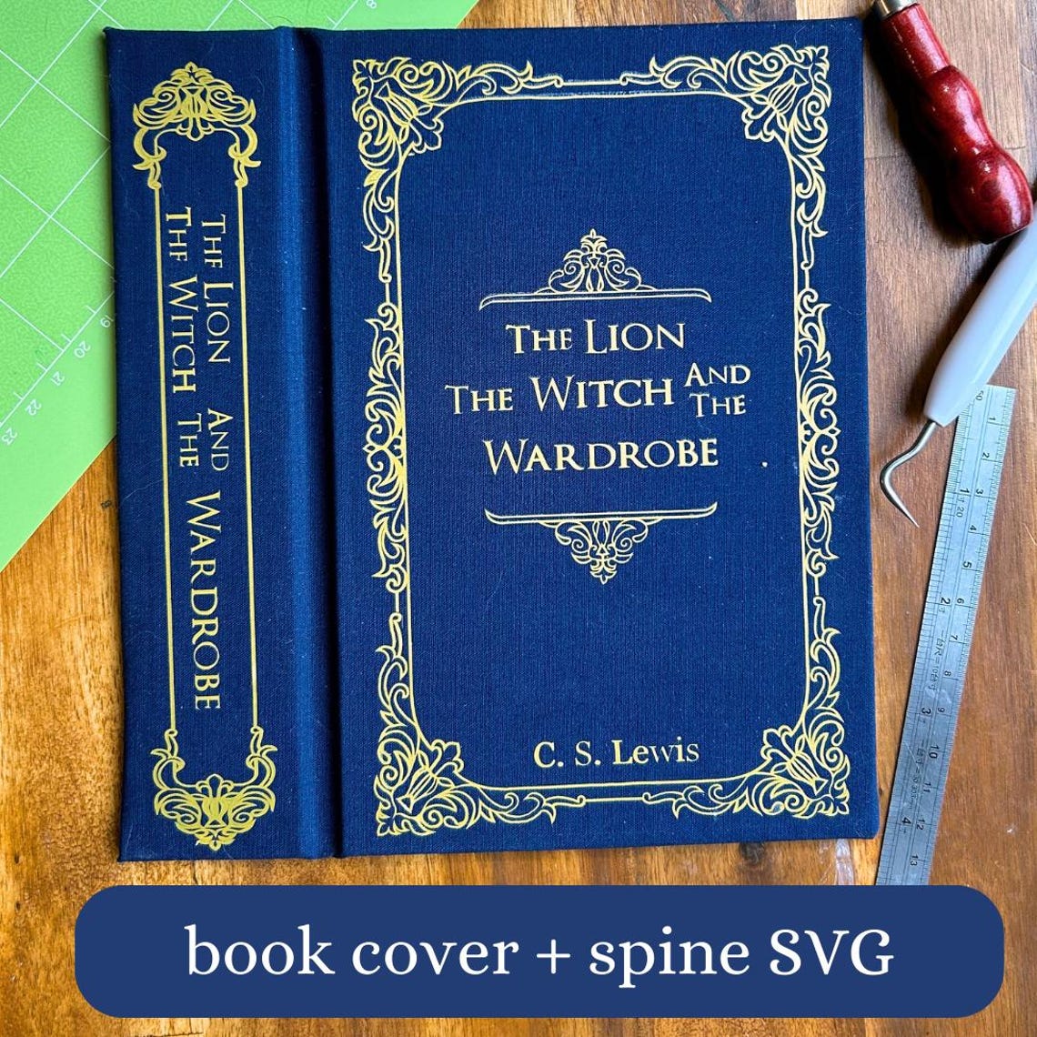 Book Cover, Spine, and Cover Ornament - Elegant Wireframe Monoline ...