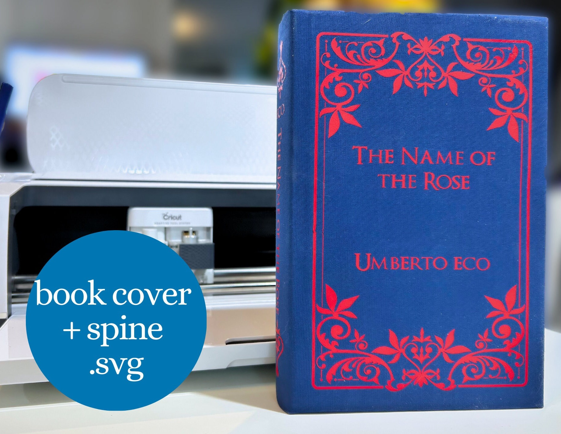 Book Cover SVG and Spine Decoration Cricut HTV File for Bookbinding ...