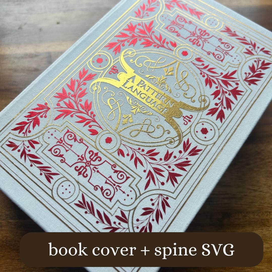 Book Cover and Spine SVG - Regal Victorian Laurels - Cricut HTV File ...