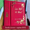 Book Cover SVG and Spine Decoration Cricut HTV File for Bookbinding ...
