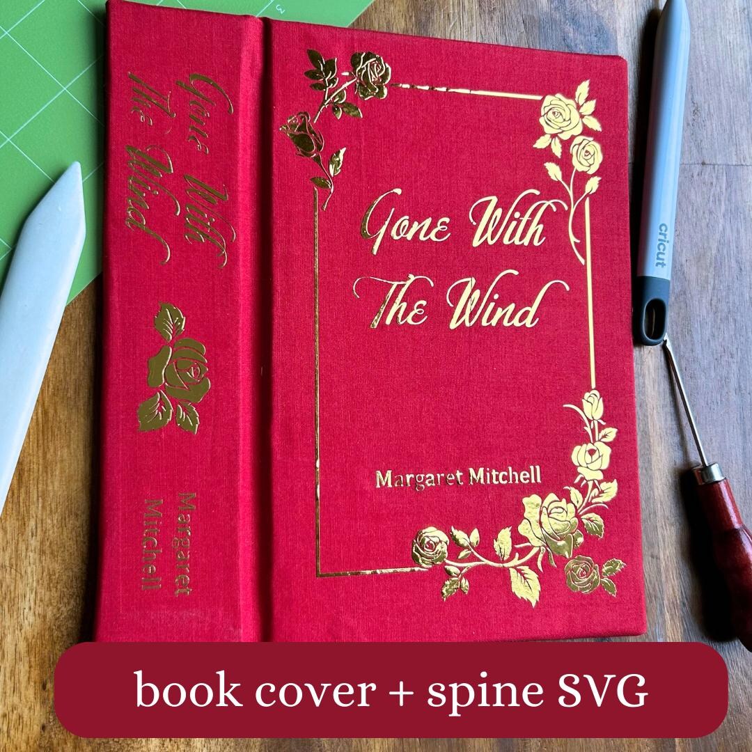 Book Cover SVG With Spine Ornament - Roses, Vinyl Cricut/silhouette ...