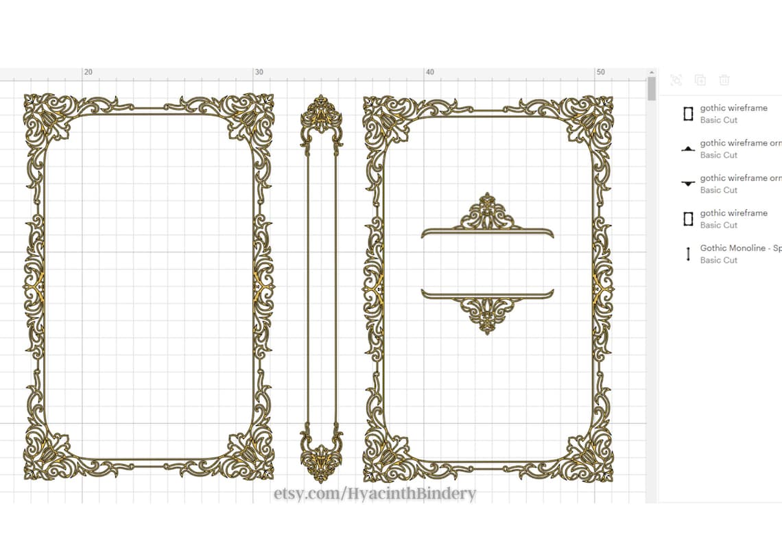 Book Cover, Spine, and Cover Ornament - Elegant Wireframe Monoline ...
