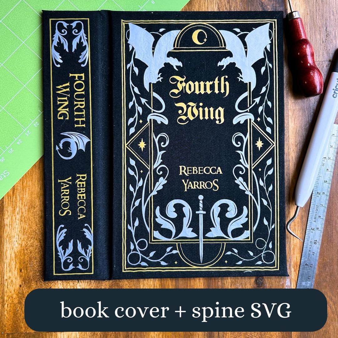 Fantasy Dragons Book Cover and Spine SVG - Cricut HTV File for ...