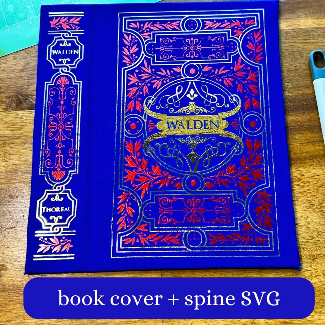 Book Cover and Spine SVG - Regal Victorian Laurels - Cricut HTV File ...