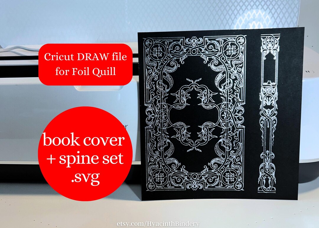 Gothic Book Cover & Spine SVG Design for Hot Foil, Foil Quill, Cricut ...