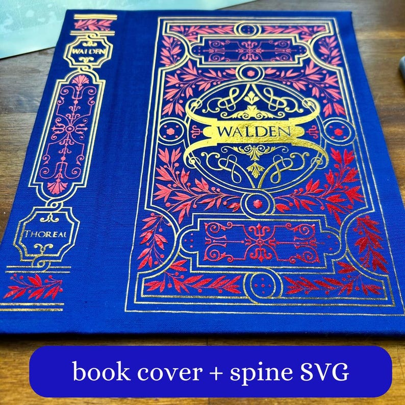 Book Cover and Spine SVG - Regal Victorian Laurels - Cricut HTV File ...