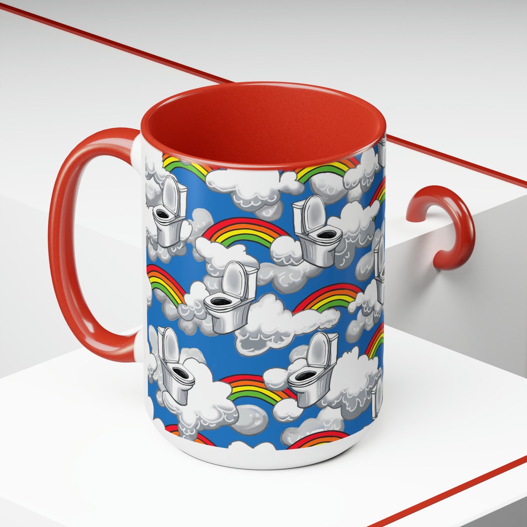 Rainbow Mug, With Toilets - Etsy