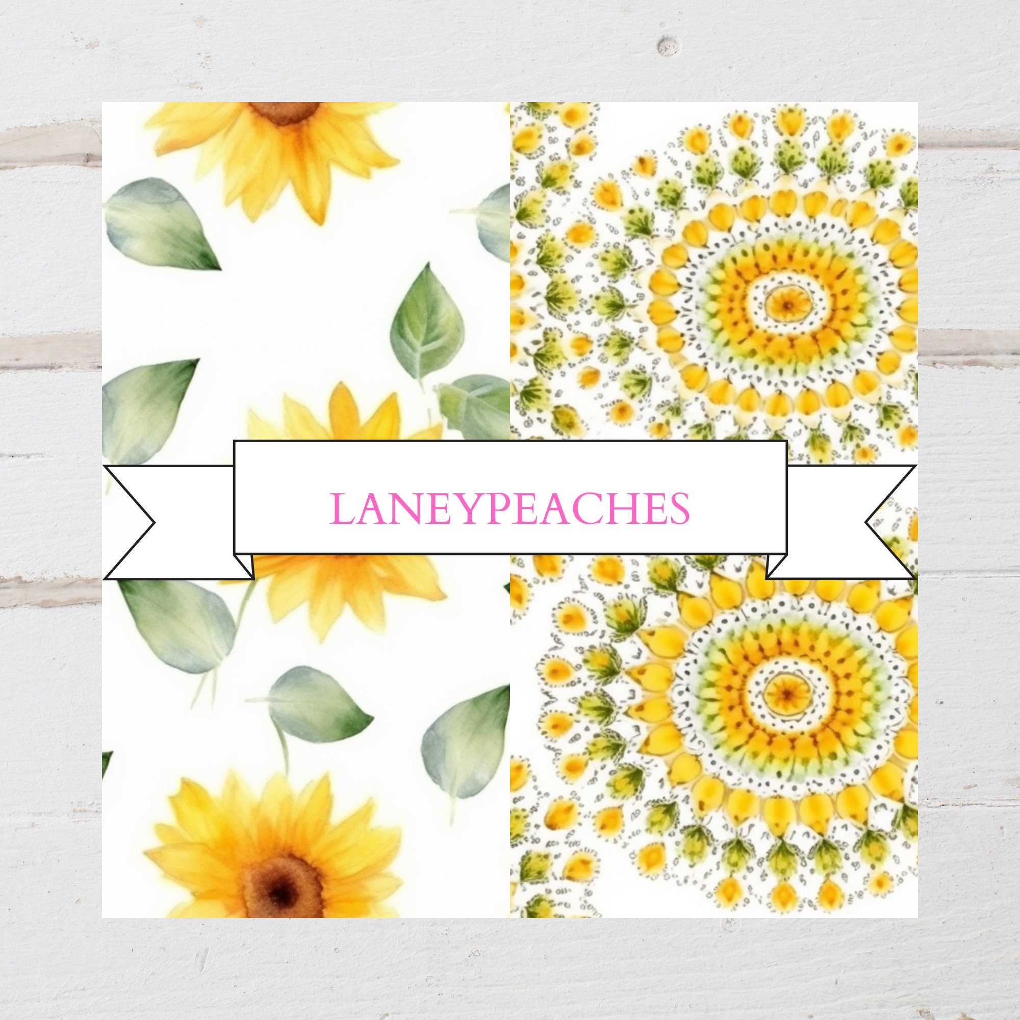 Boho Sunflower Digital Paper Seamless Pattern Simple Background Spring ...
