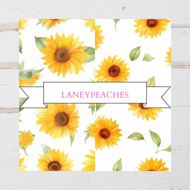 Boho Sunflower Digital Paper Seamless Pattern Simple Background Spring ...