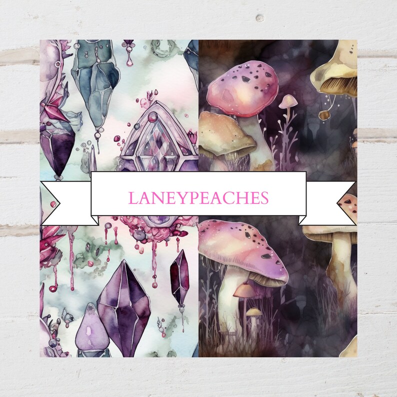 Whimsigoth Digital Paper Seamless Pattern Gothic Skulls Butterfly ...