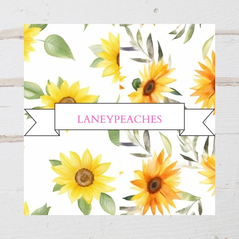 Boho Sunflower Digital Paper Seamless Pattern Simple Background Spring ...