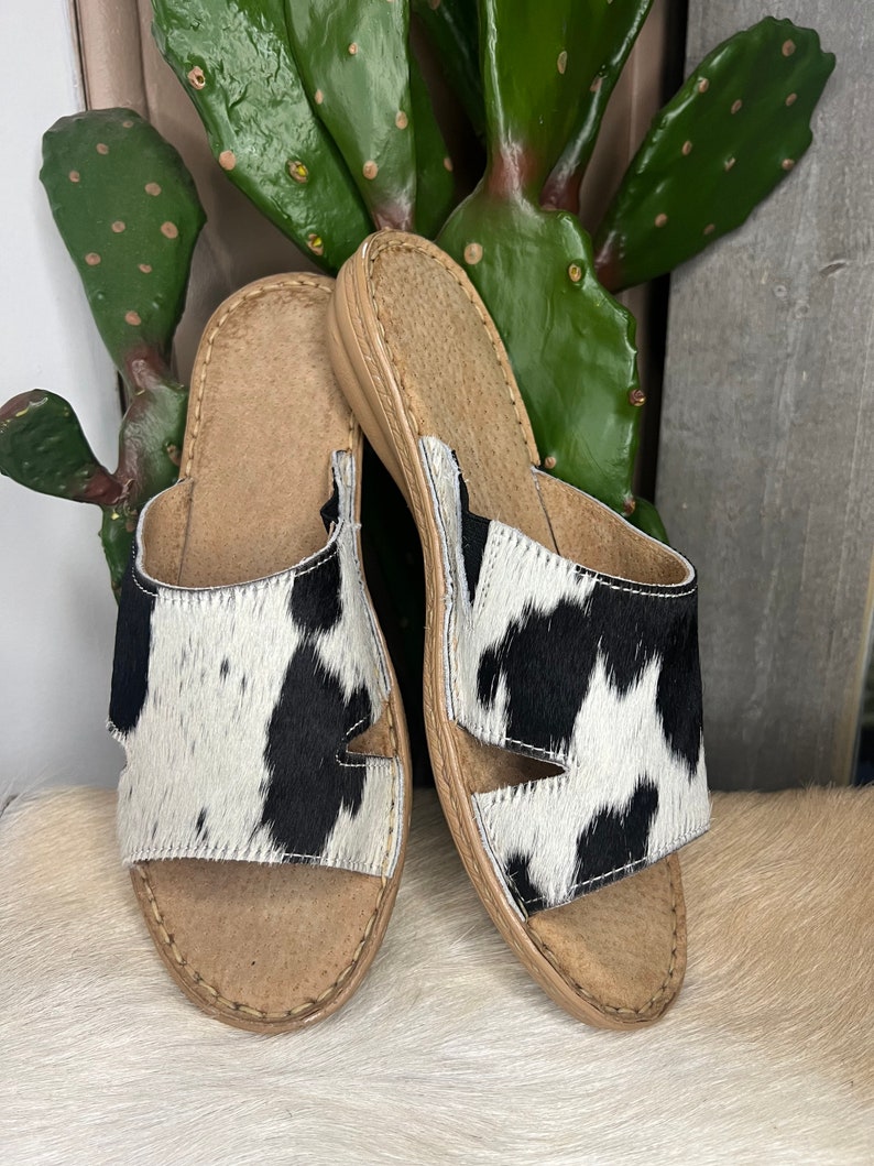 Cowhide/leather Sandals - Etsy
