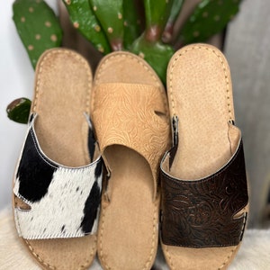 Cowhide/leather Sandals - Etsy