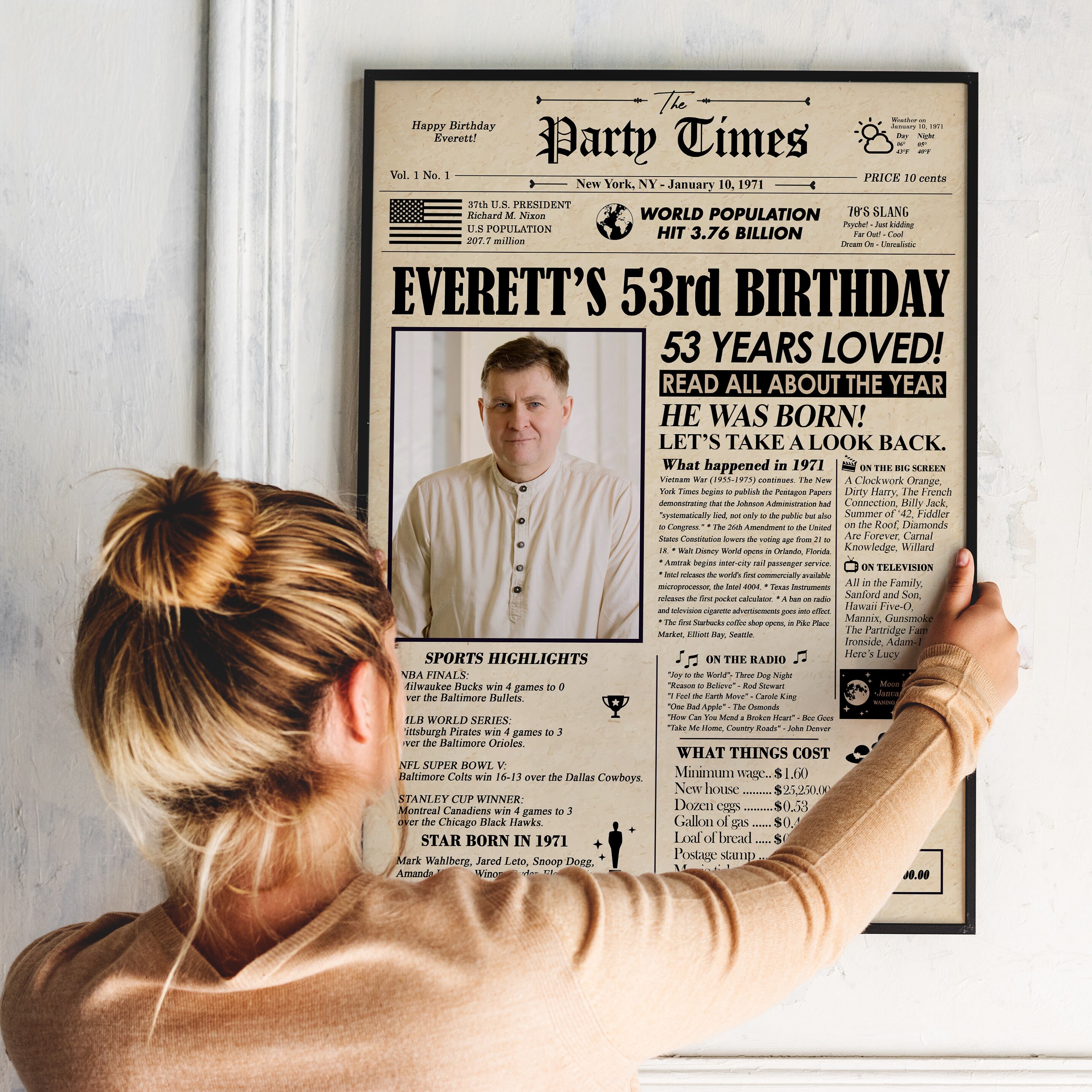 Personalized 53th Birthday, Printable Birthday Decors, 53th Birthday ...