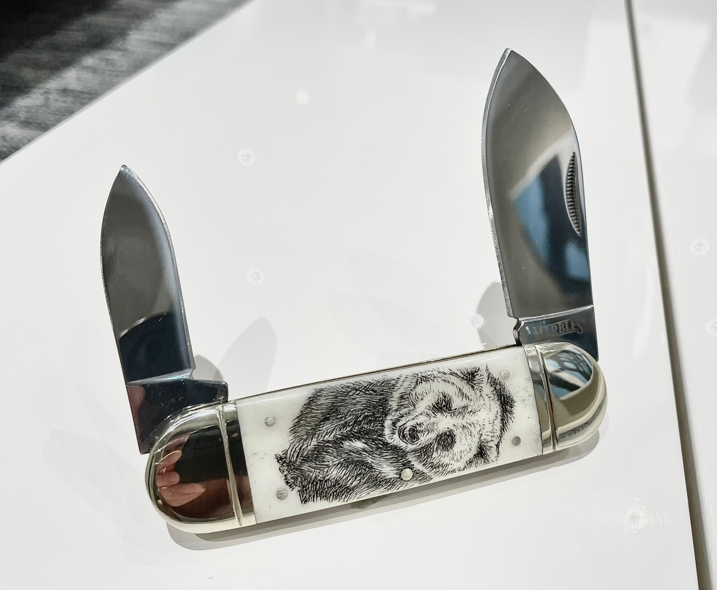 Hand Engraved Scrimshaw large Sunfish Knife Traditional - Etsy