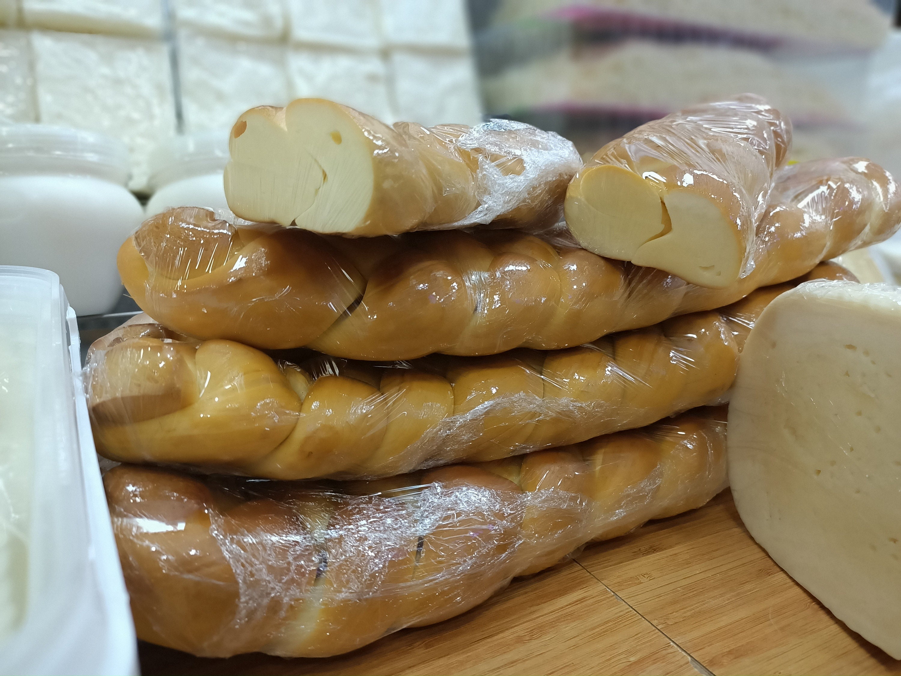 Handmade Smoked Cheese With Oak Wood Balkan Artisan Cheese Soft Texture ...