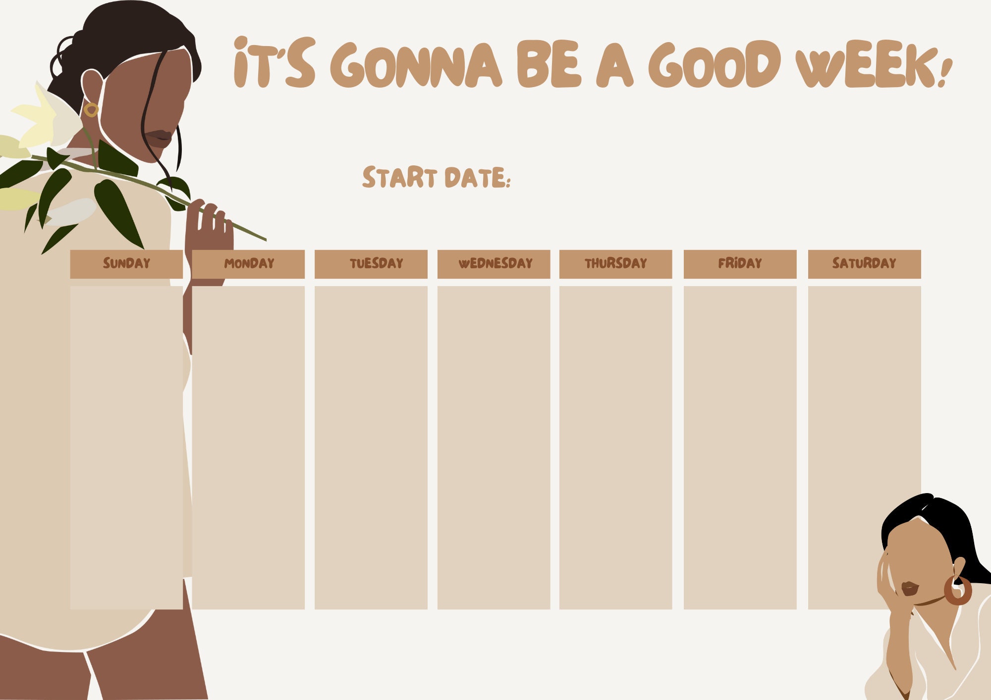 Weekly Planner Printable, Minimalist Weekly Schedule,office Planner ...