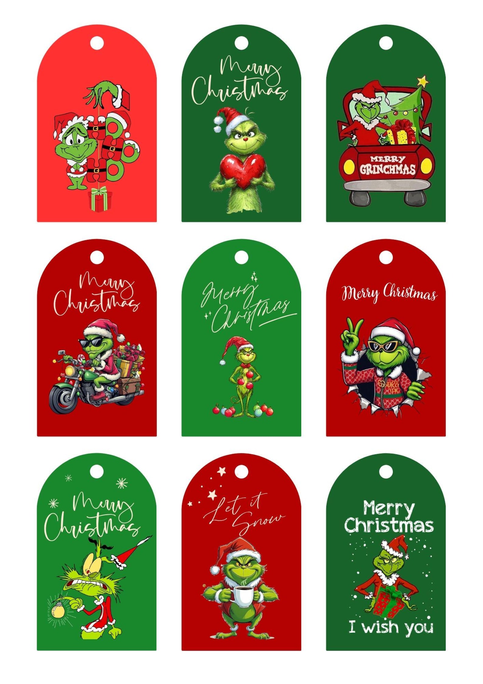 Grinch Tags, Grinch Christmas Tags, Funny Grinch Tags, Winter Tags ...