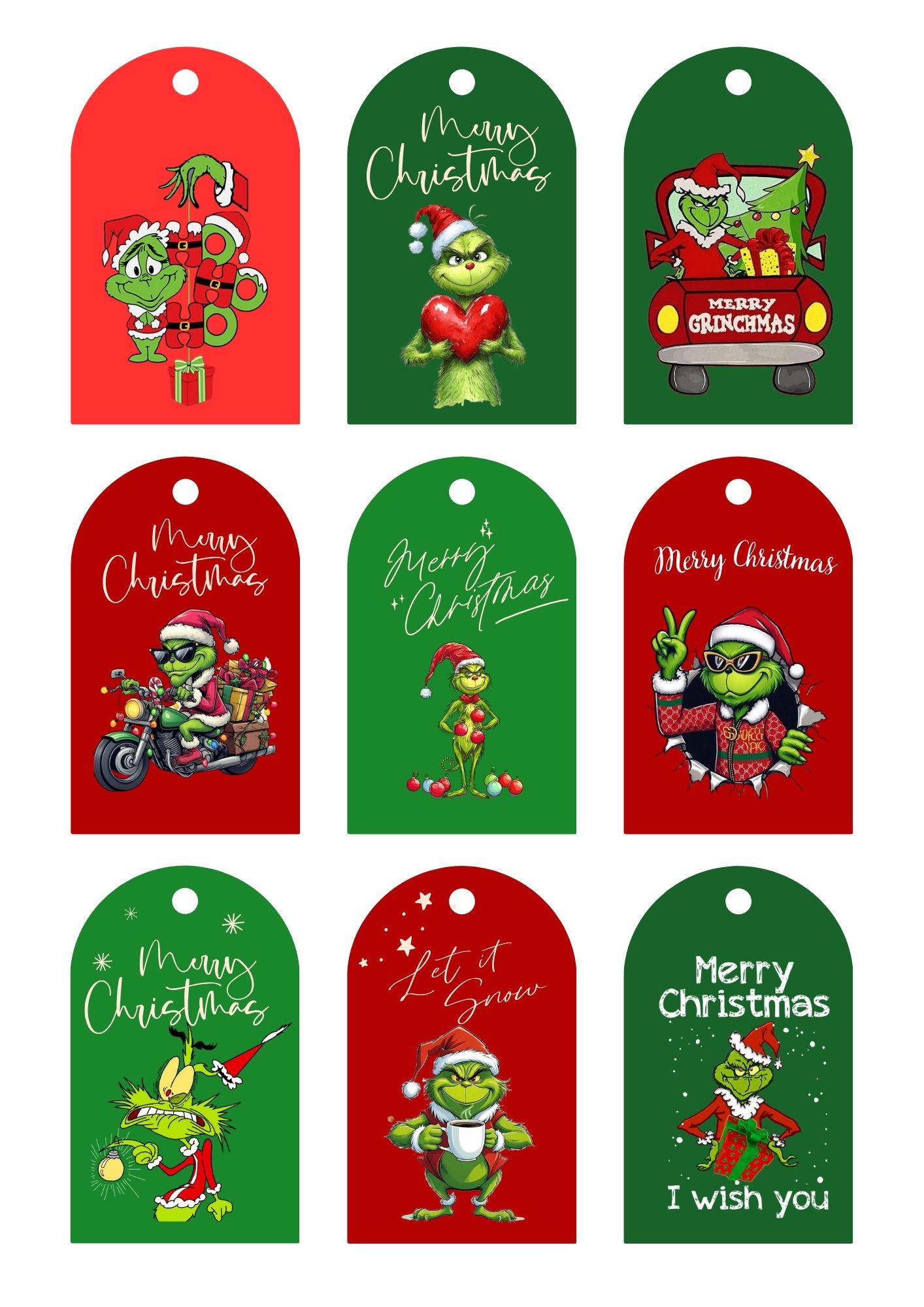 Grinch Tags, Grinch Christmas Tags, Funny Grinch Tags, Winter Tags ...