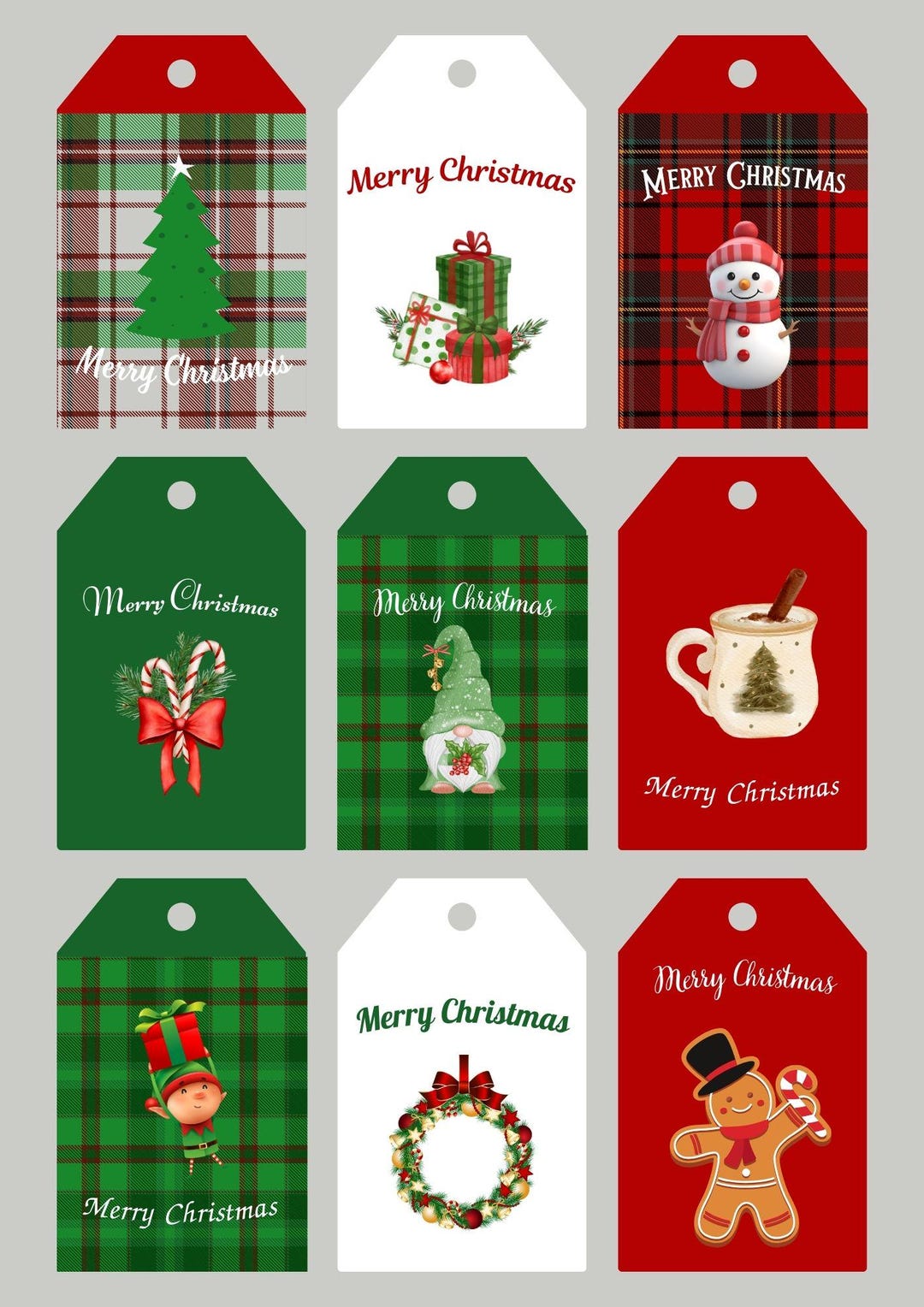Printable Christmas Gift Tags, Holiday Designs (digital Download) - Etsy
