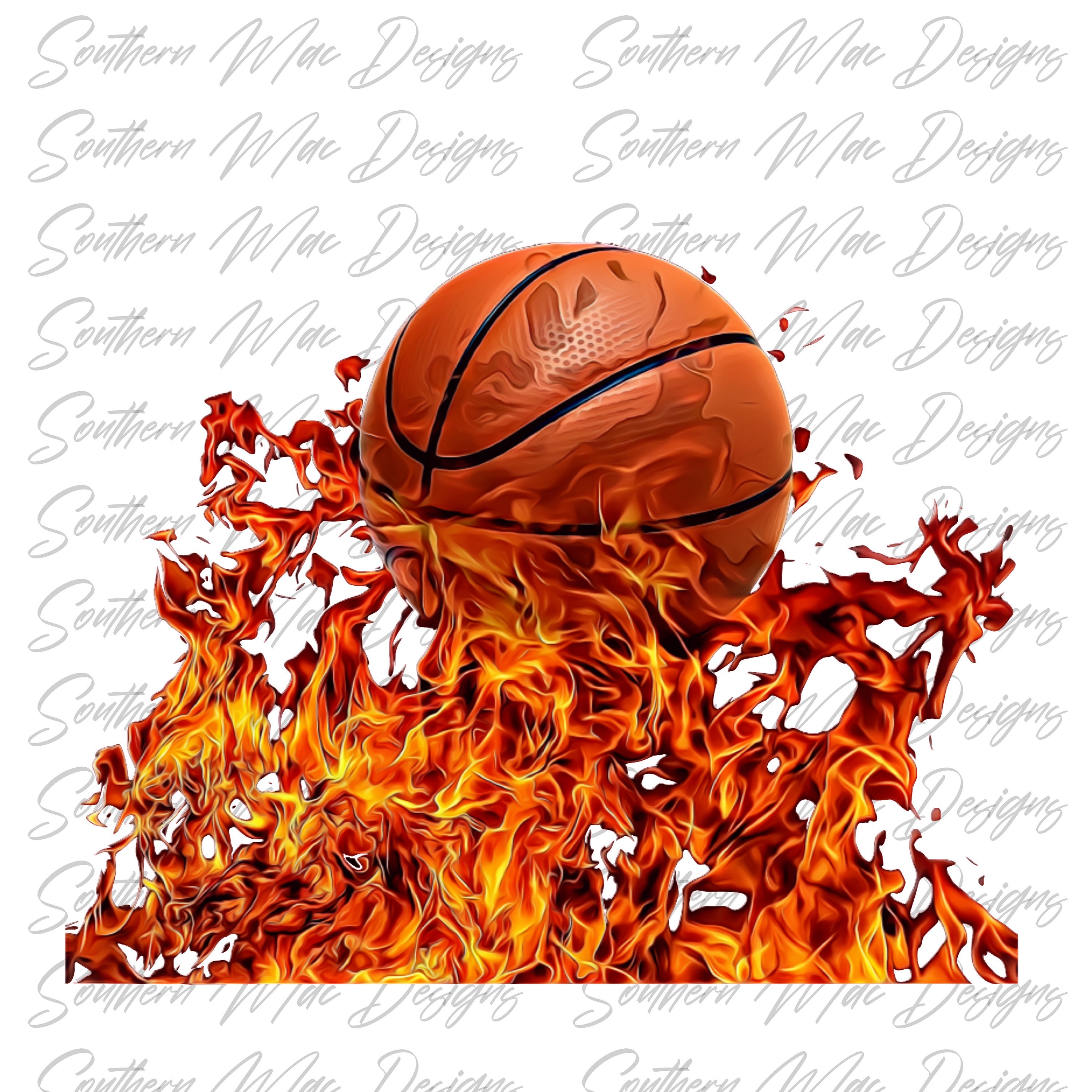 Basketball With Fire Clipart Png