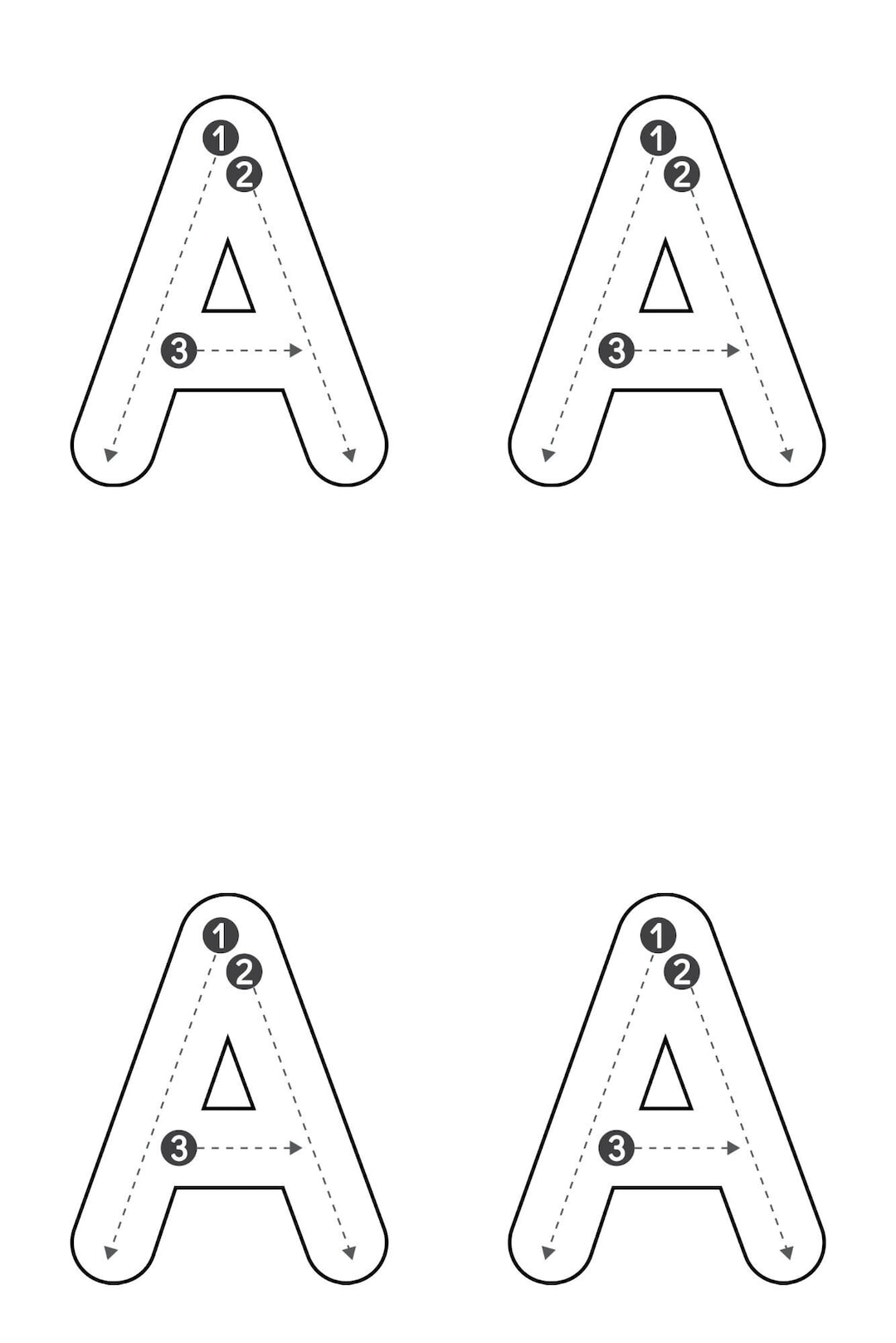 Printable Simple Alphabet Tracing Letters A-Z Homeschool Toddler ...