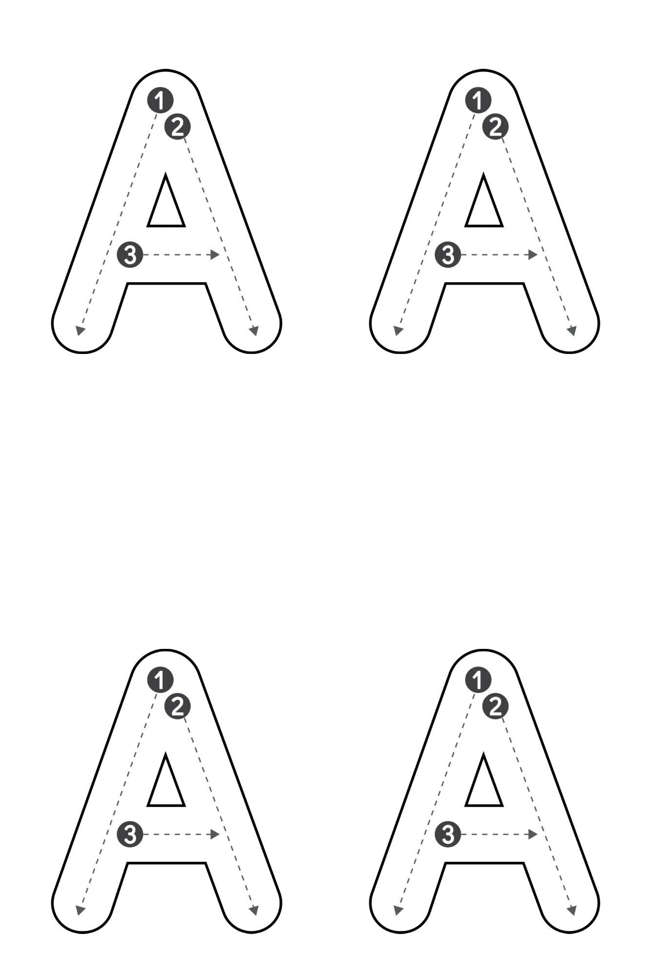 Printable Simple Alphabet Tracing Letters A-Z Homeschool - Etsy