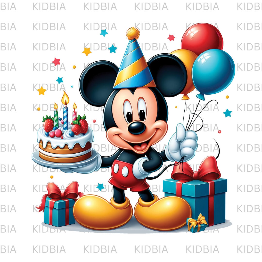Micky Mouse Png, Happy Birthday Png, Birthday Gift's Png, Holding ...