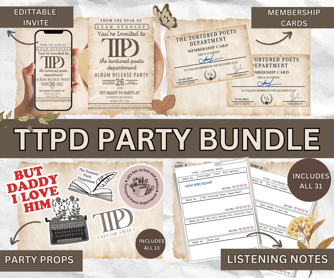 10 Printable the Tortured Poets Department Banners Swiftie TTPD Taylor ...