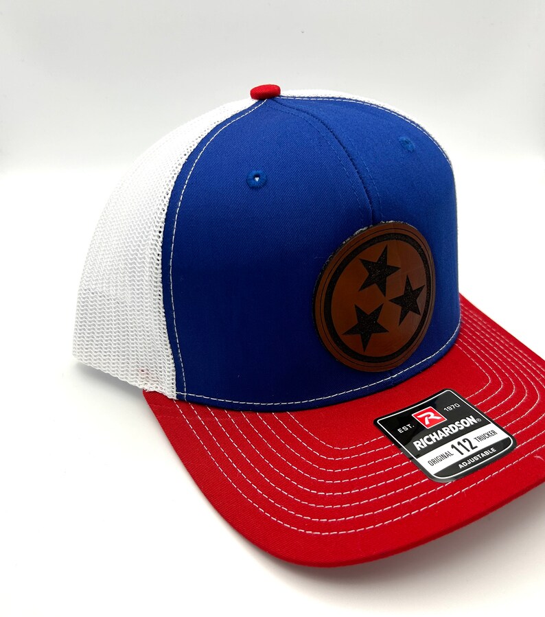 TN Tri Star | Leather Patch Hat | Custom Leather Patch | Trucker Hat - Etsy