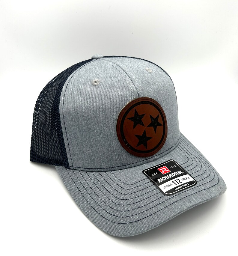 TN Tri Star | Leather Patch Hat | Custom Leather Patch | Trucker Hat - Etsy