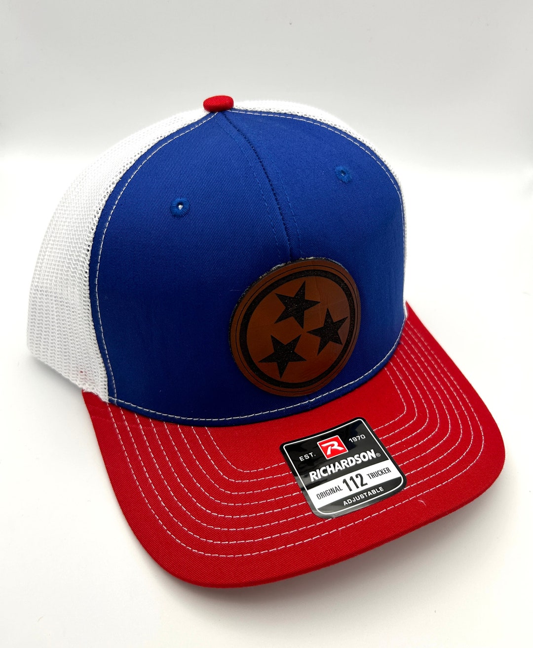 TN Tri Star | Leather Patch Hat | Custom Leather Patch | Trucker Hat - Etsy