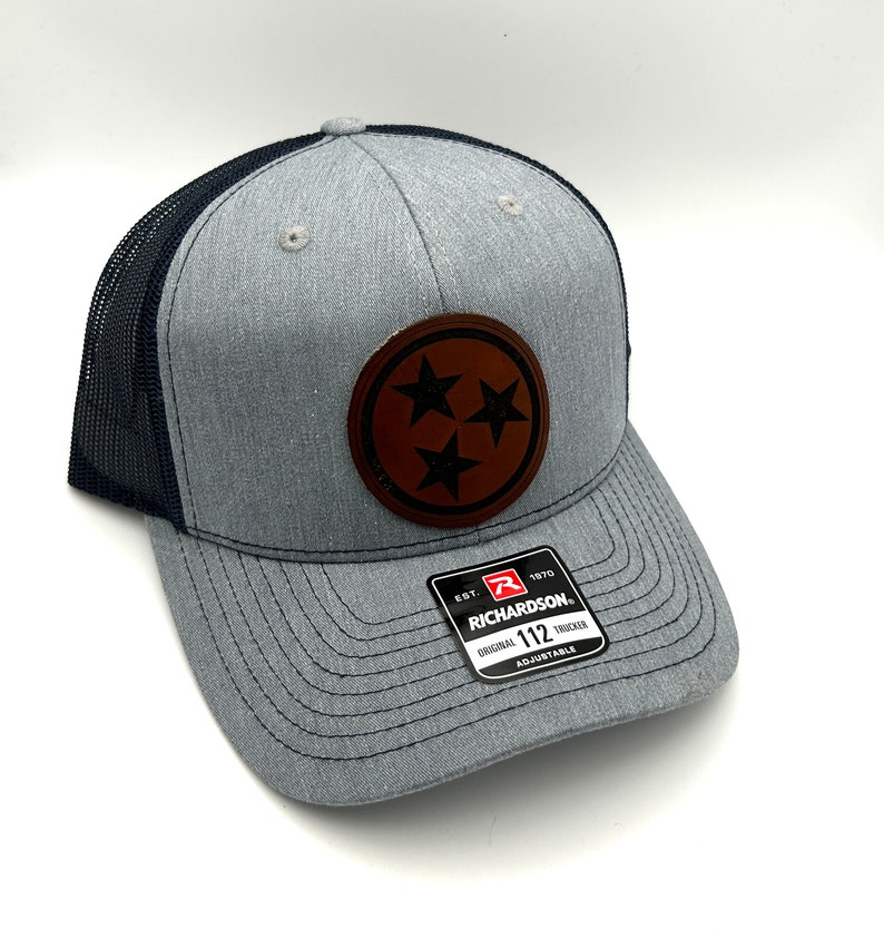 TN Tri Star | Leather Patch Hat | Custom Leather Patch | Trucker Hat - Etsy