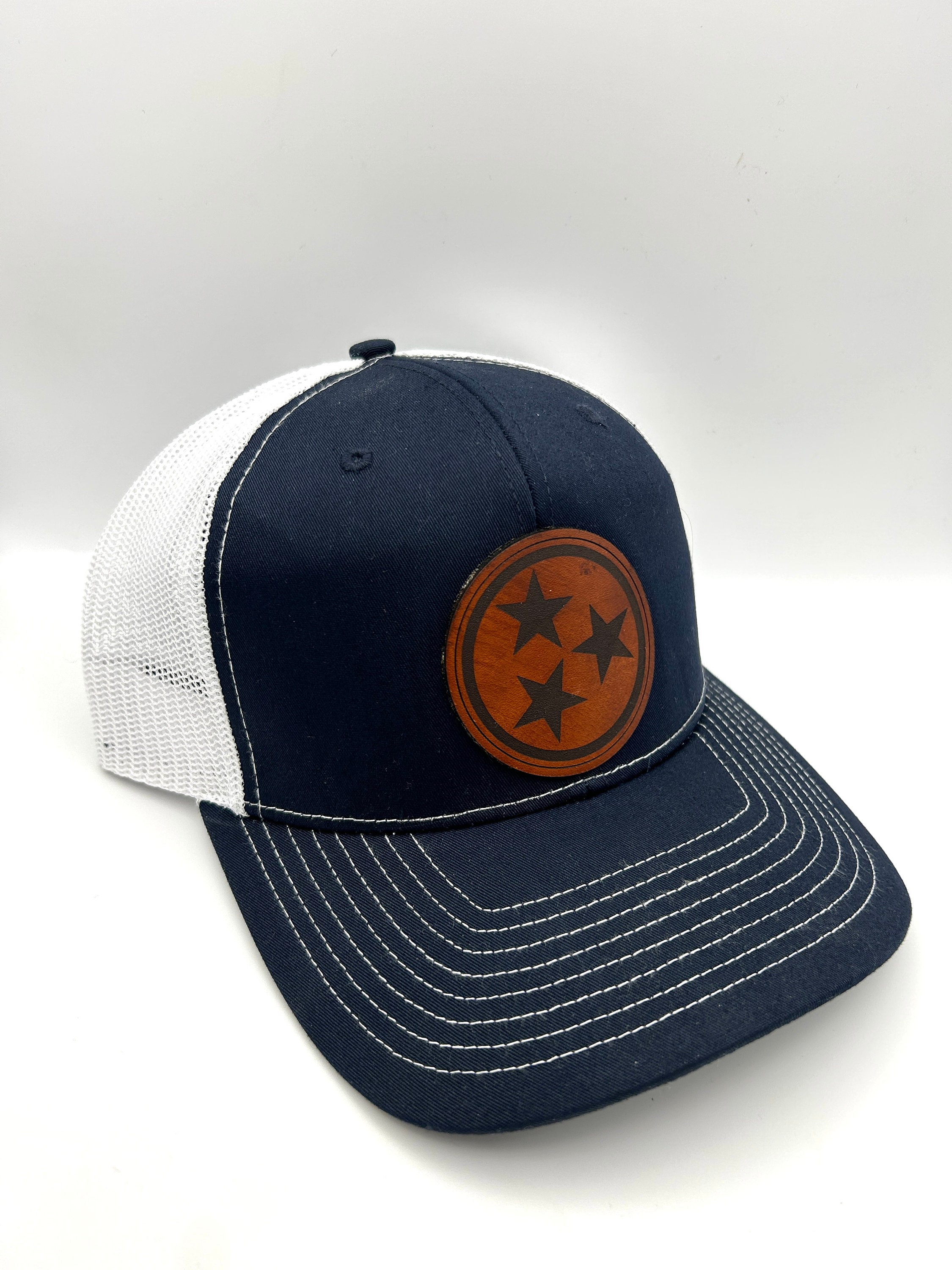 TN Tri Star | Leather Patch Hat | Custom Leather Patch | Trucker Hat - Etsy