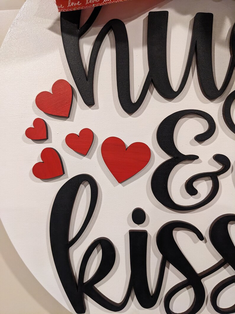 Hugs & Kisses | Valentine Door Sign | Valentine Door Hanger | Valentine ...