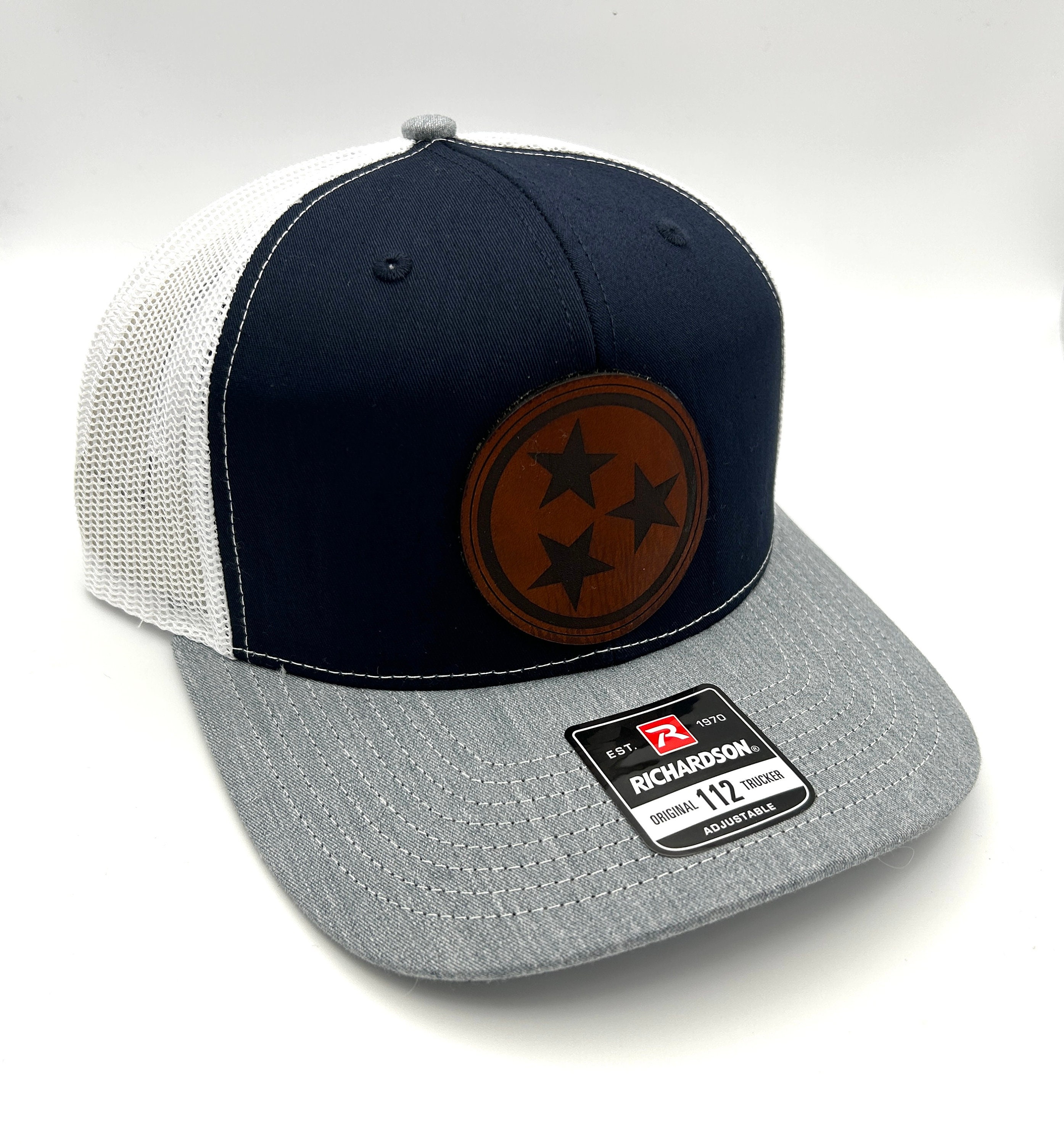 TN Tri Star | Leather Patch Hat | Custom Leather Patch | Trucker Hat - Etsy